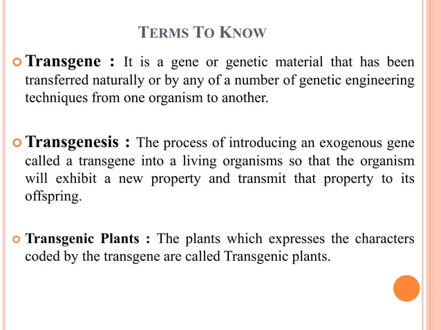 Tarns-genesis and development of transgenic plant | PPTX | Agriculture ...