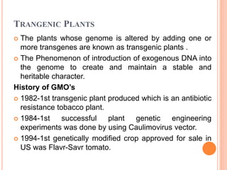 Tarns-genesis and development of transgenic plant | PPTX