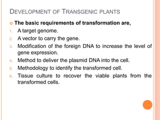 Tarns-genesis and development of transgenic plant | PPTX