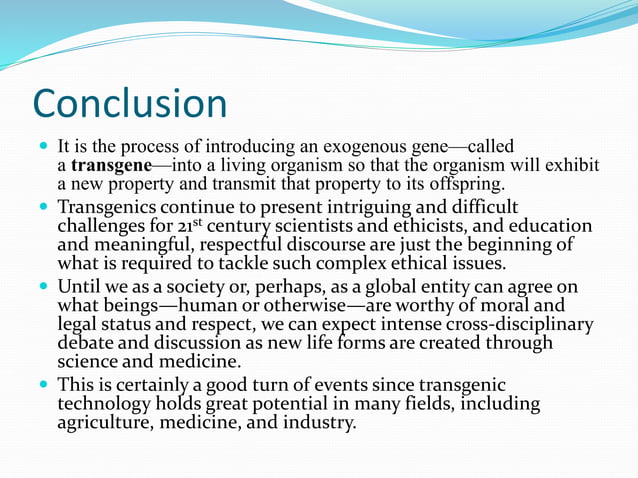 Transgenesis | PPTX | Biotech and Biomedical Industry | Industries