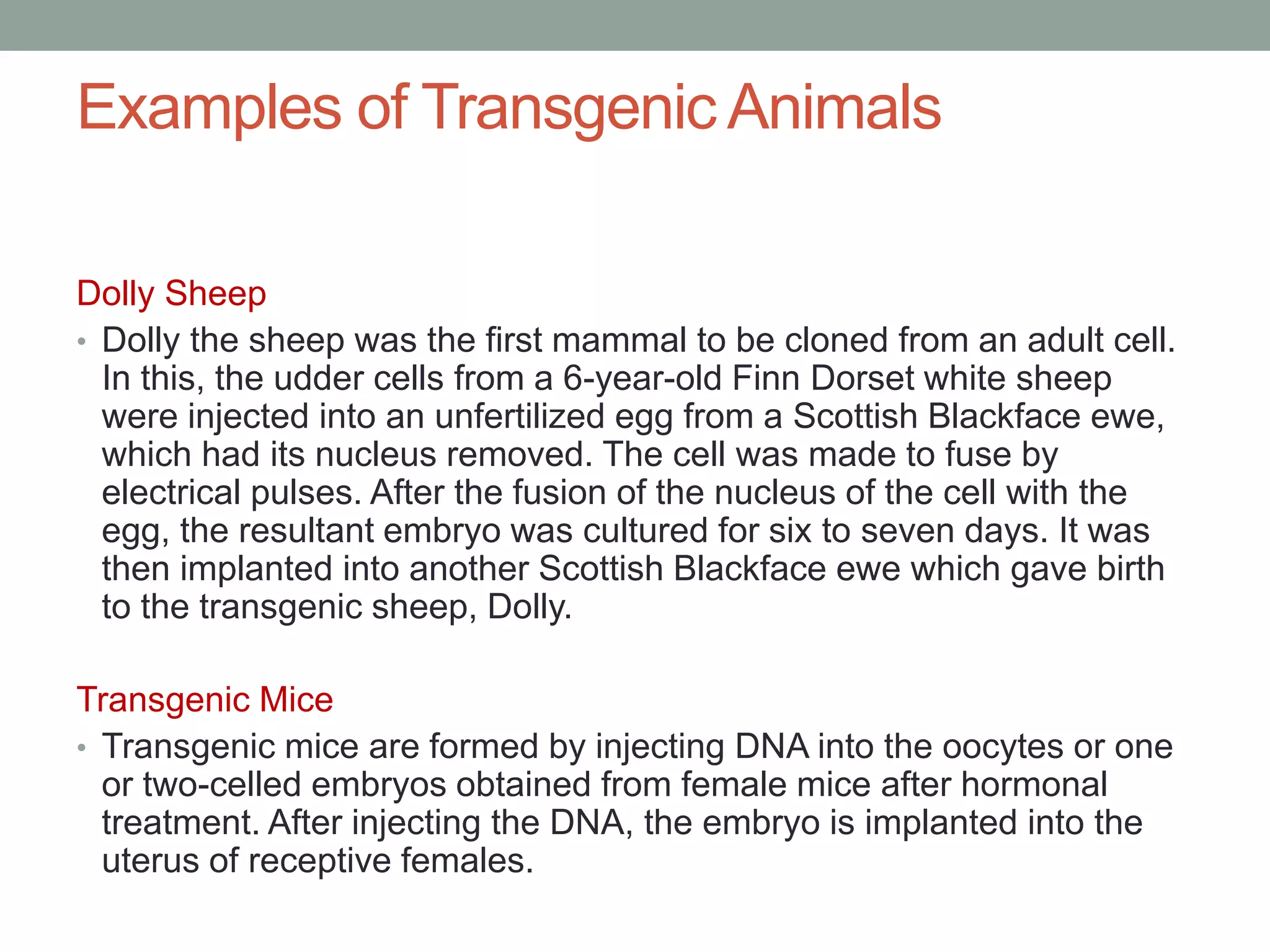Transgenesis methods and applications | PPTX