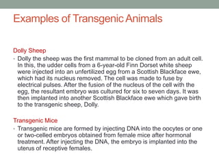 Transgenesis methods and applications | PPTX