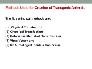 Transgenesis methods and applications | PPTX