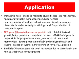 Transgenic animal production and its application | PPT