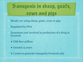Transgenic animals | PDF