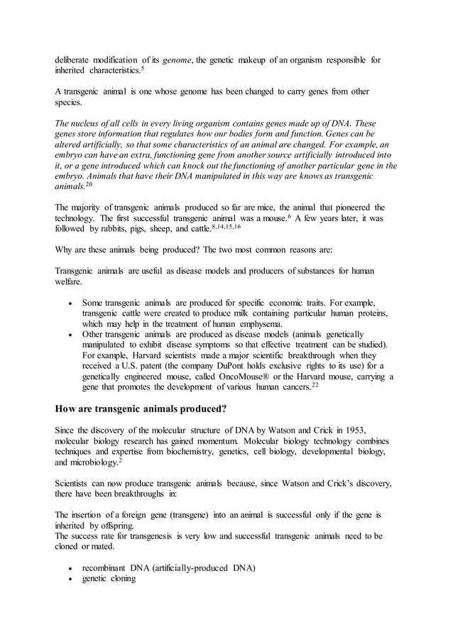 Transgenic animals | DOCX