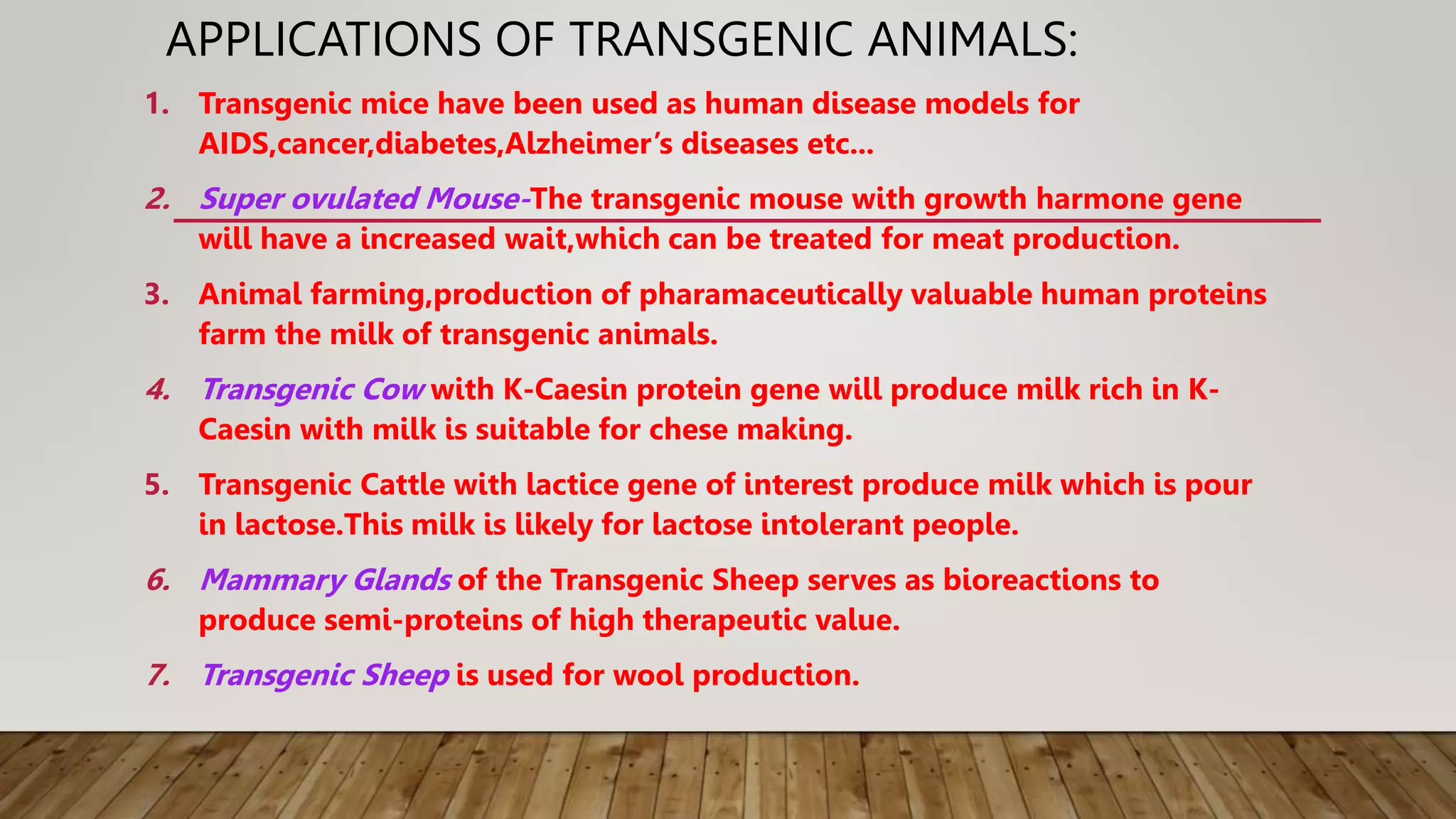 Transgenic Animals developement and uses(M.NAGAPRADHEESH).pptx