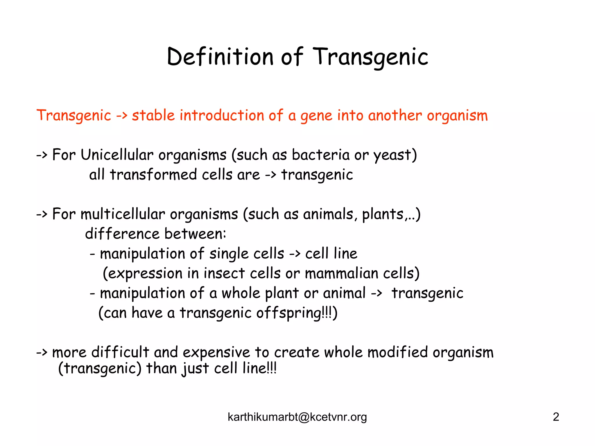 Transgenic animals new | PPT