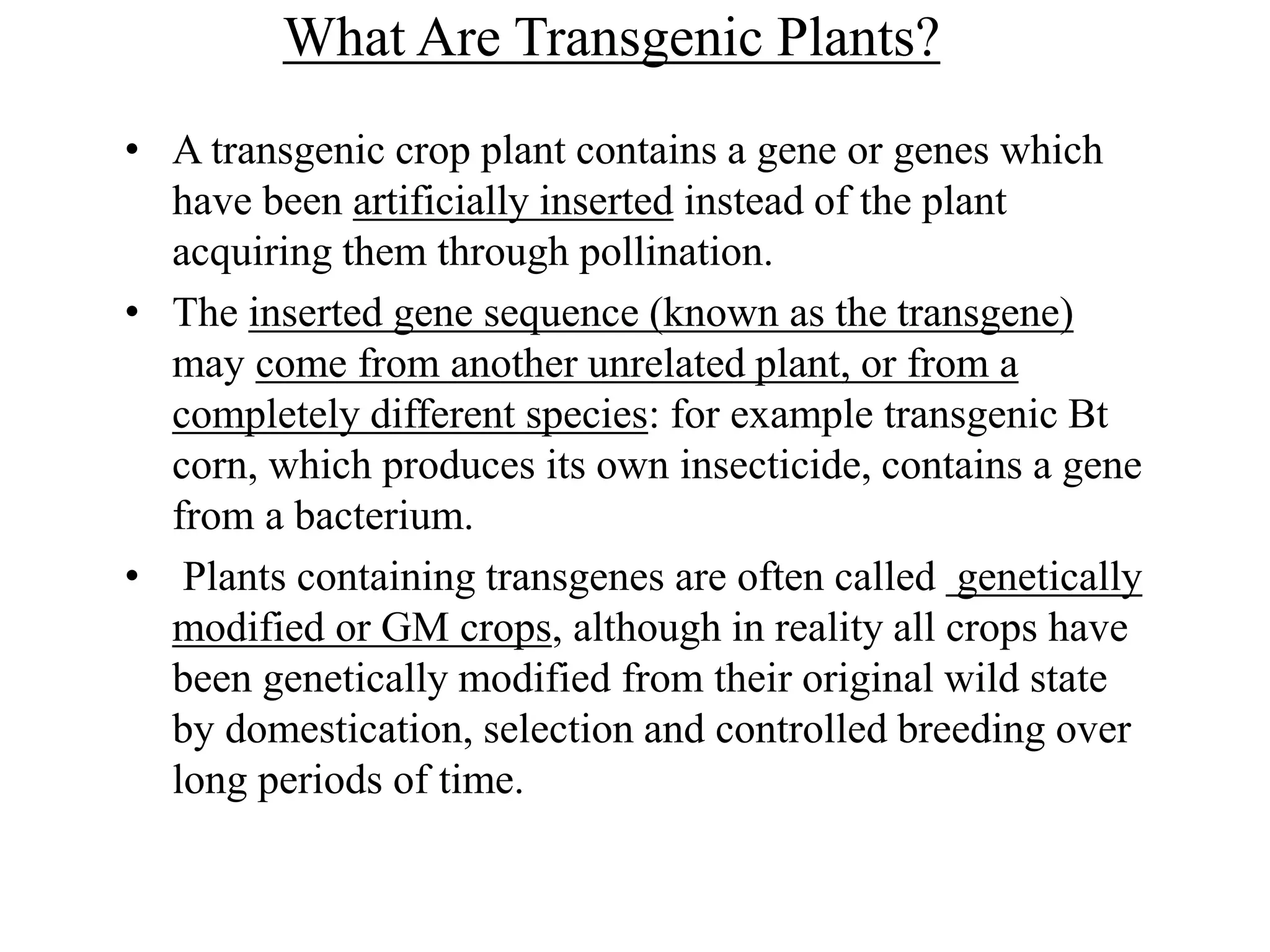 Transgenic crops and application | PPTX