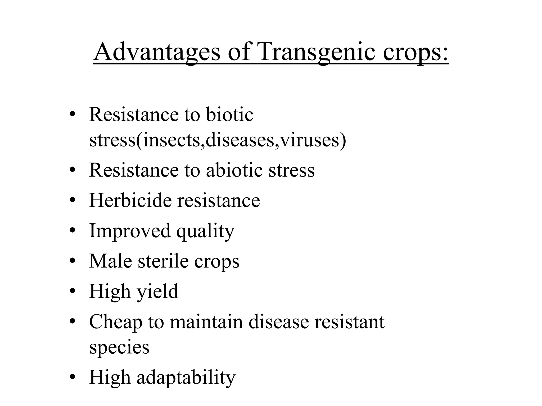 Transgenic crops and application | PPTX