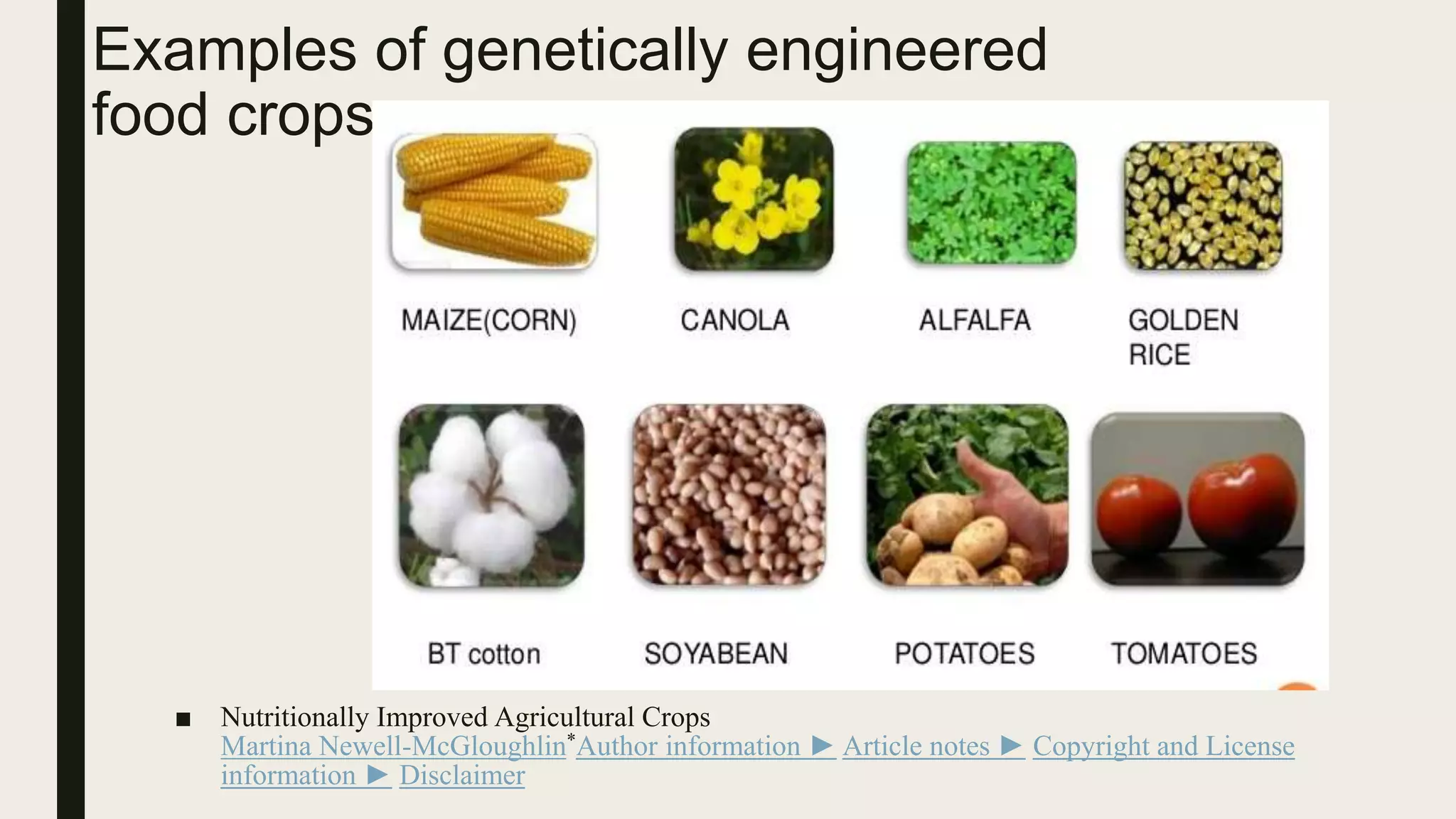 Transgenic crops for food quality. | PPTX