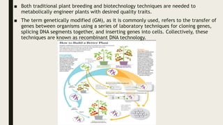 Transgenic crops for food quality. | PPTX