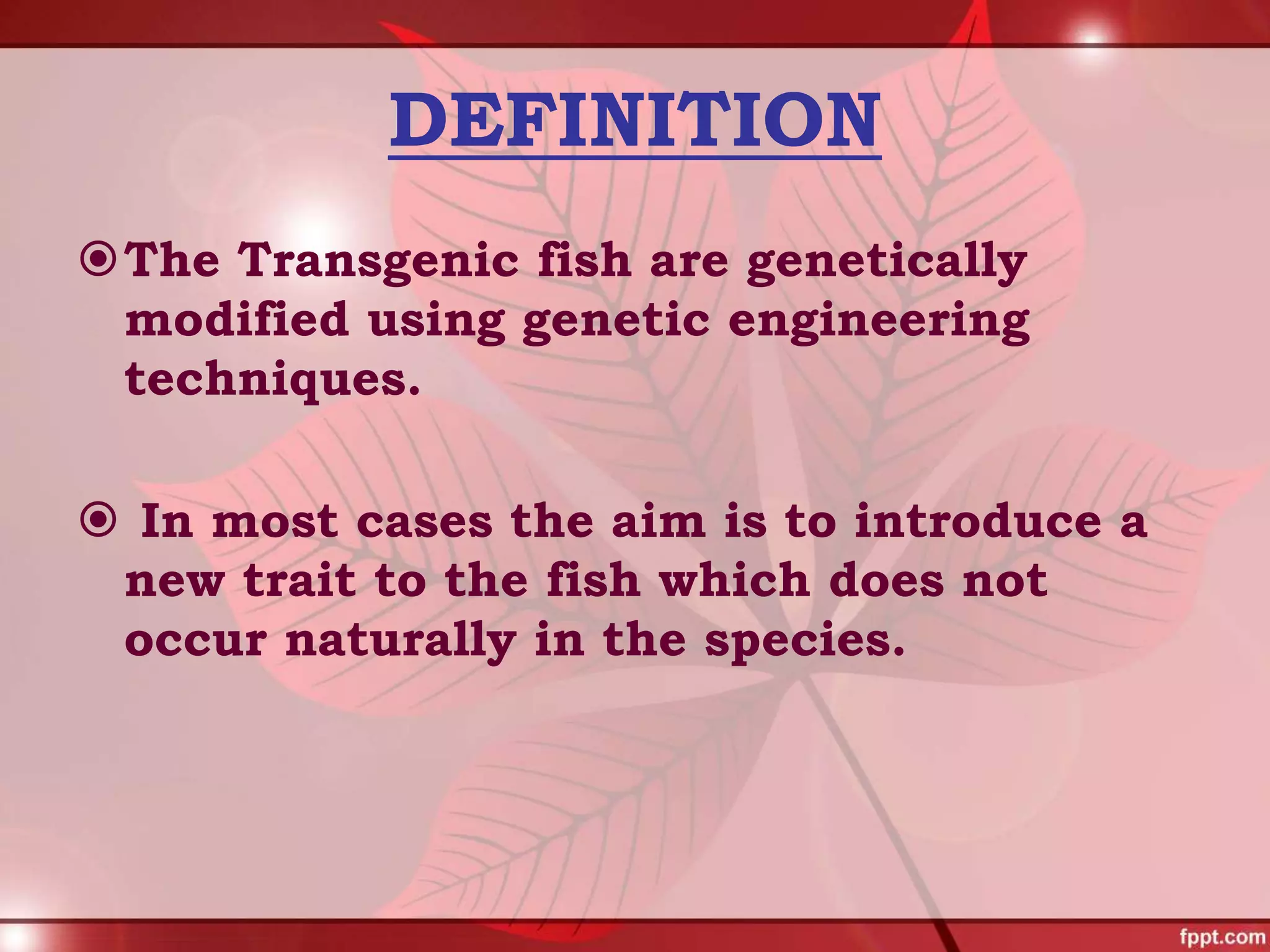 Transgenic fish, bird by kk sahu | PPT