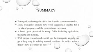Transgenic manipulation of animal embryos and its application | PPTX