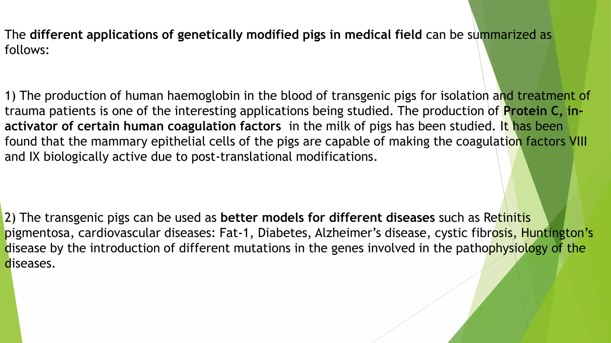 Transgenic pig | PPTX
