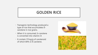 Transgenic Plants.pptx | Biotech and Biomedical Industry | Industries
