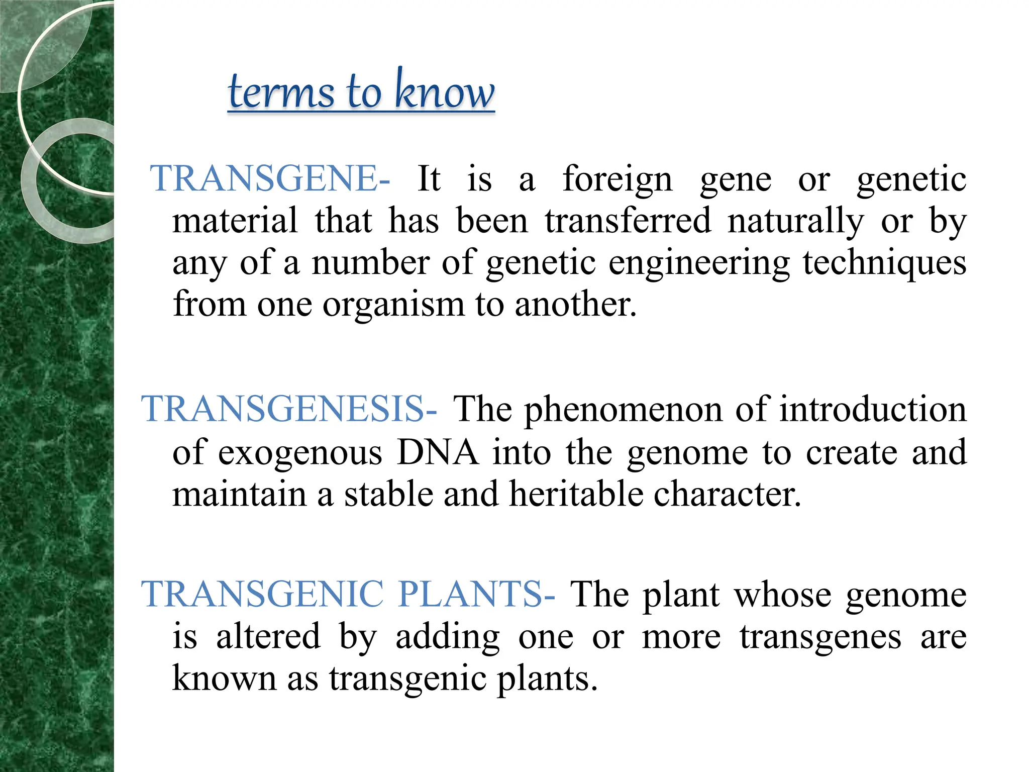 transgenic plants and their role in crop improvement | PPTX