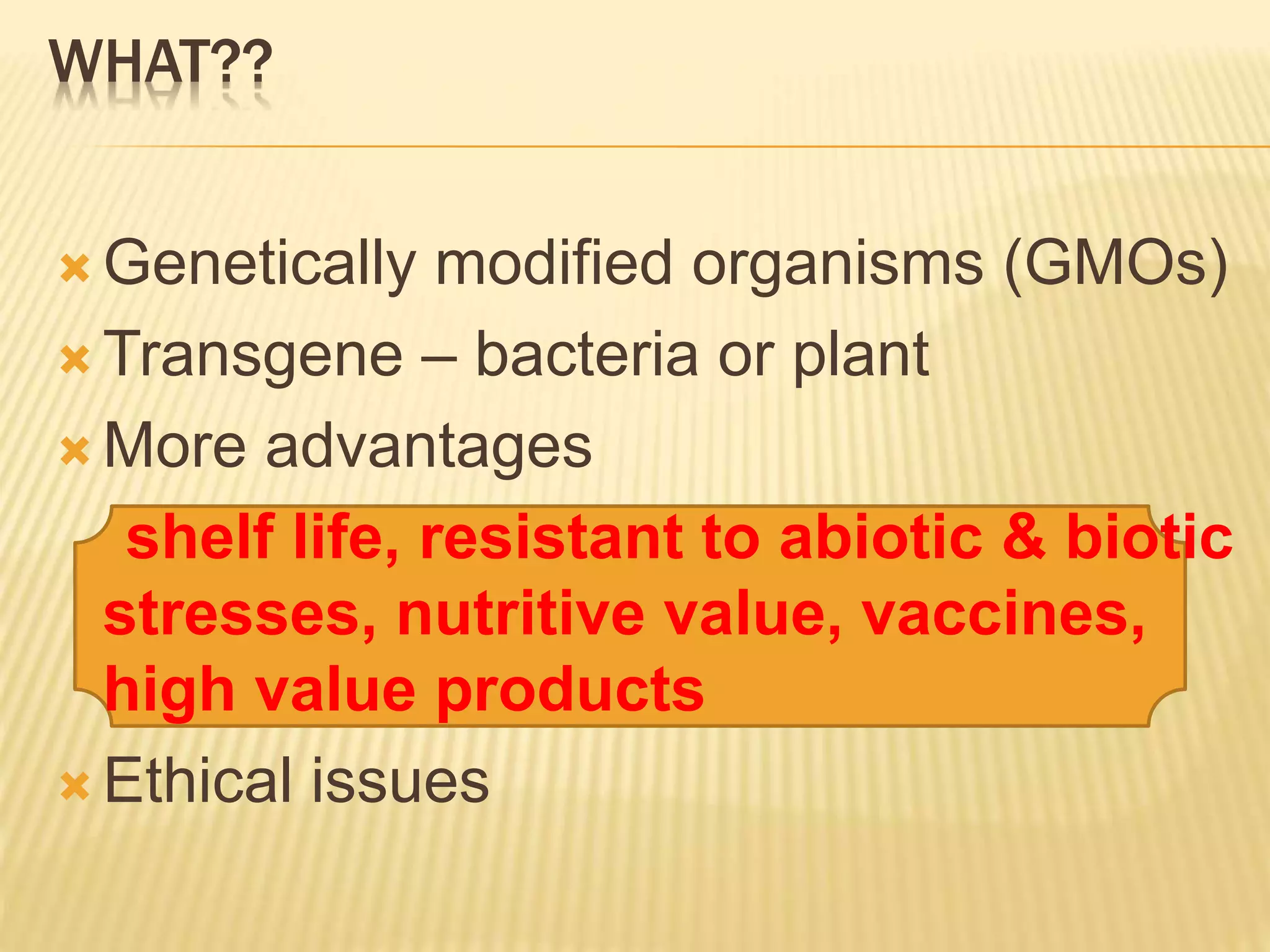 Transgenic plants and applications | PPTX