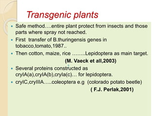 Transgenic plants for insect resistance (review) | PPTX