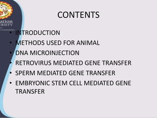 TRANSGENIC TECHNOLOGY AND ITS APPLICATION.pptx | Biological Sciences ...