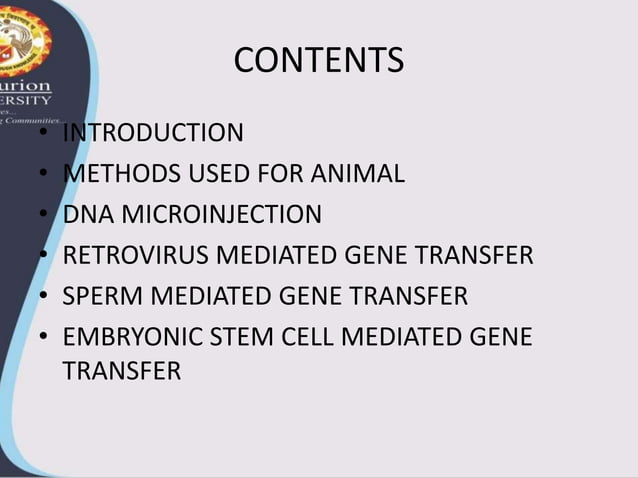 TRANSGENIC TECHNOLOGY AND ITS APPLICATION.pptx | Biological Sciences | Science