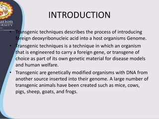 TRANSGENIC TECHNOLOGY AND ITS APPLICATION.pptx | Biological Sciences ...