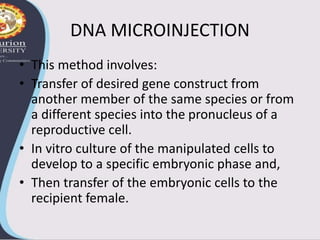 TRANSGENIC TECHNOLOGY AND ITS APPLICATION.pptx | Biological Sciences ...