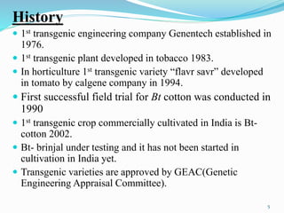 Transgenic vegetable ppt | PPTX