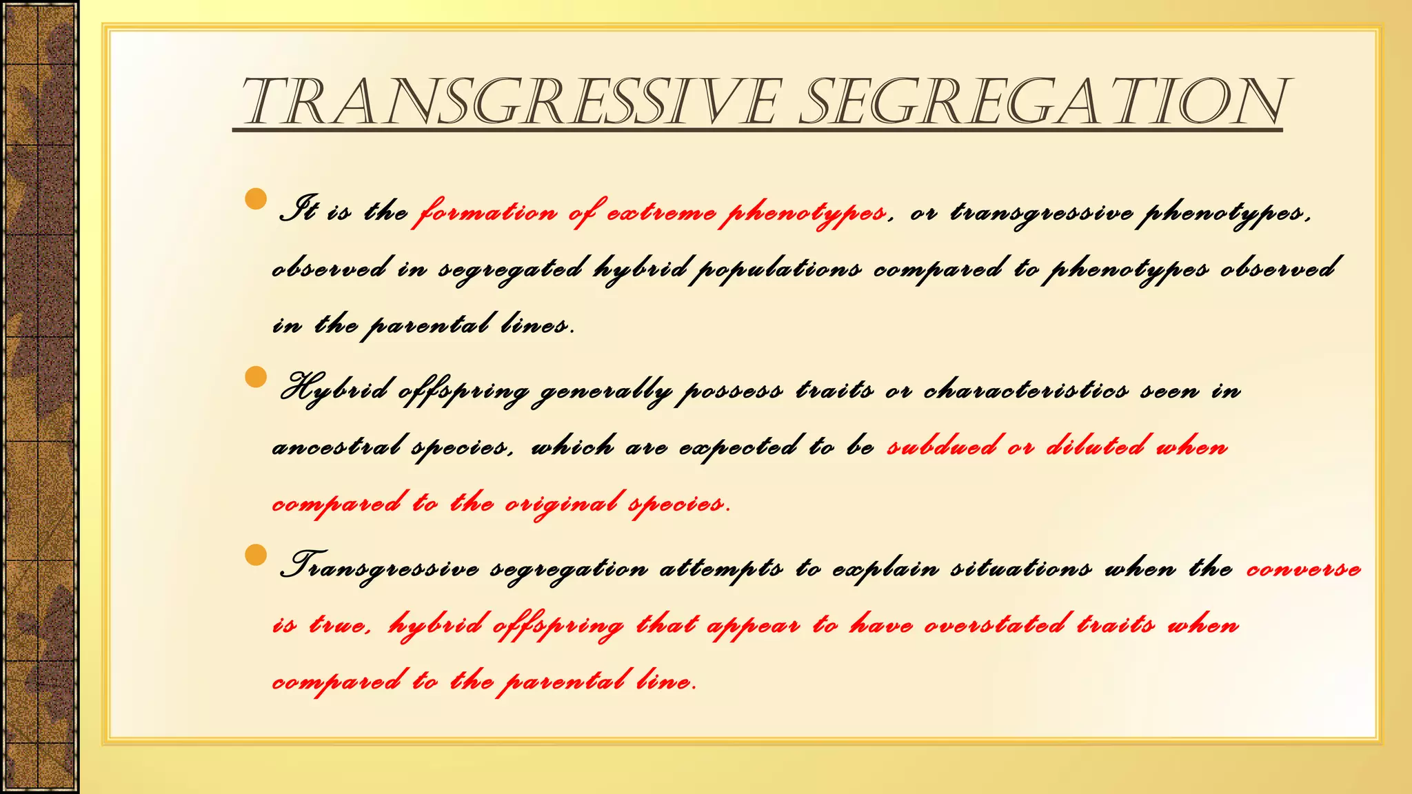 Transgressive segregation | PPT