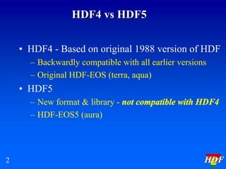 Transition from HDF4 to HDF5 | PDF