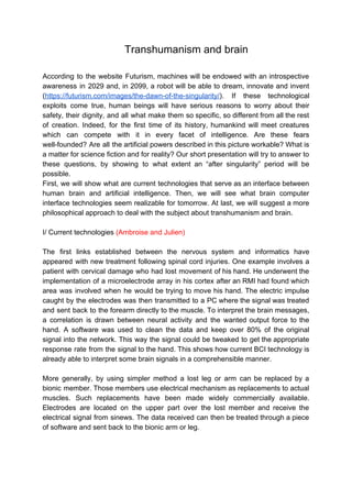 Transhumanism and brain | PDF | Brain and Nervous System Disorders ...