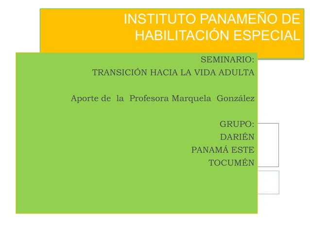 Transición hacia la vida adulta (seminario) | PPT