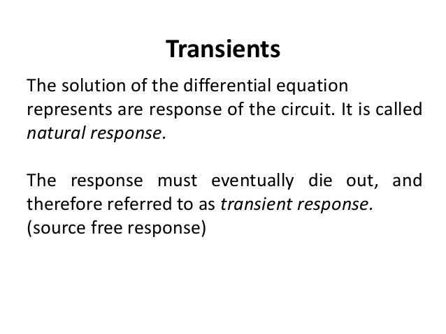 Transient analysis