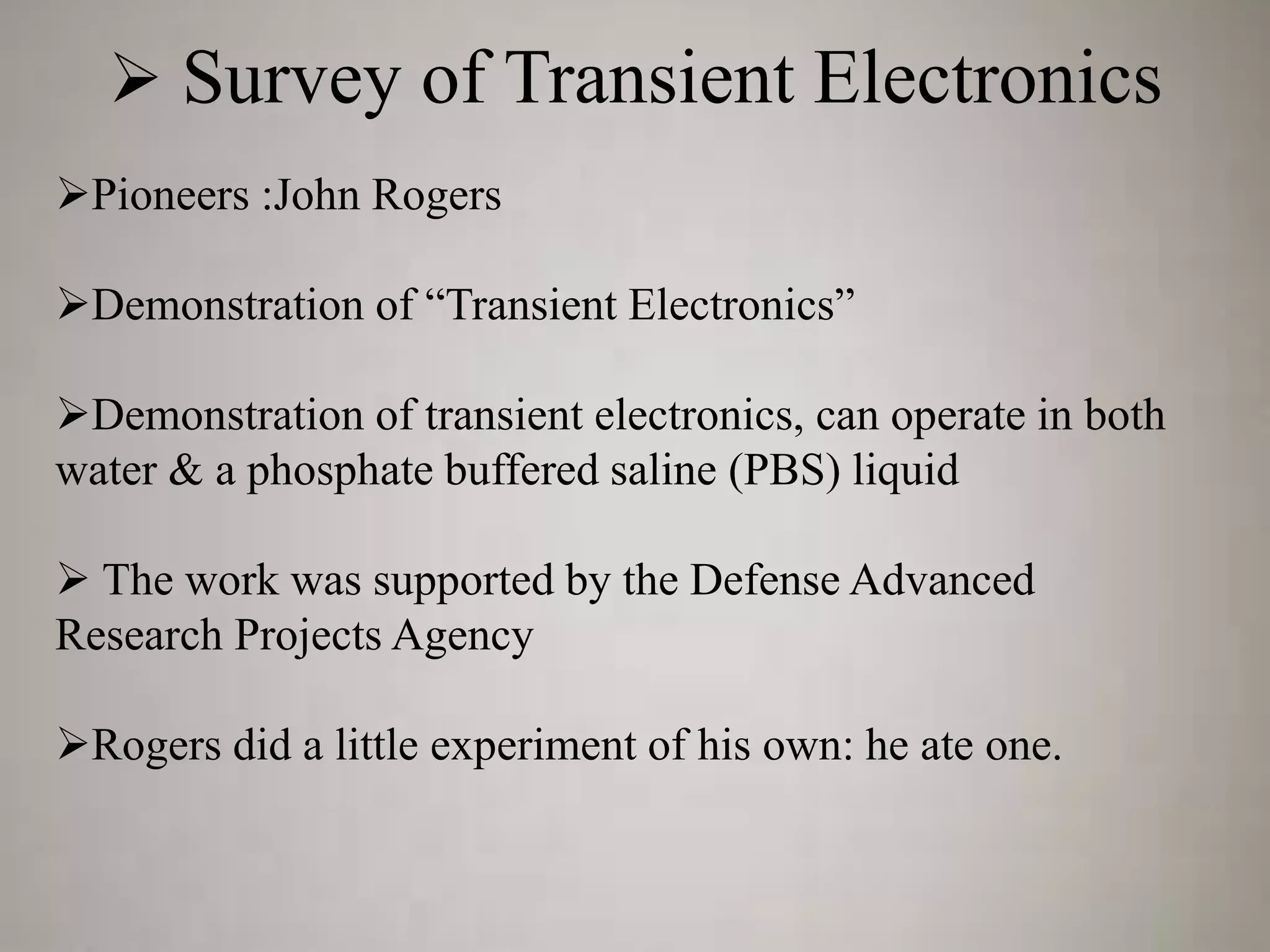 Transient electronics | PPT