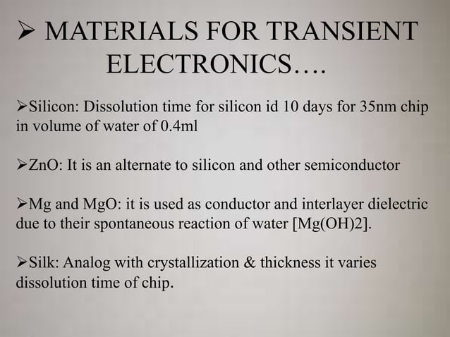 Transient electronics | PPT