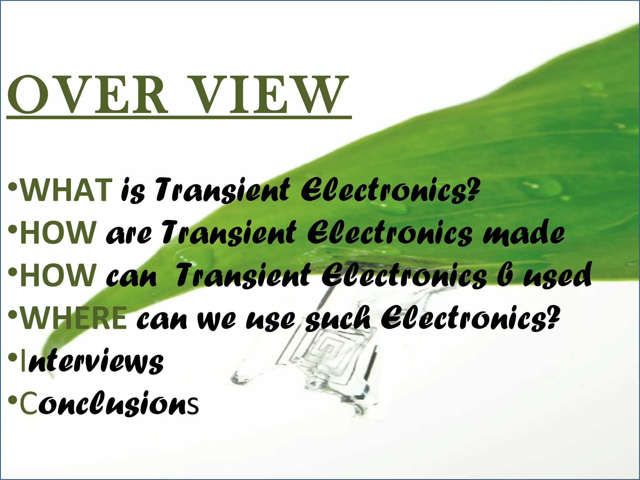 Transient electronics 1 | PPT