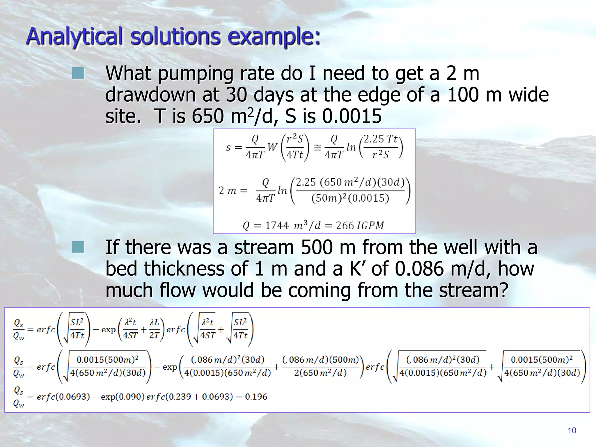 Transient Modelling Of Groundwater Flow Application To Tunnel Dewatering Pdf