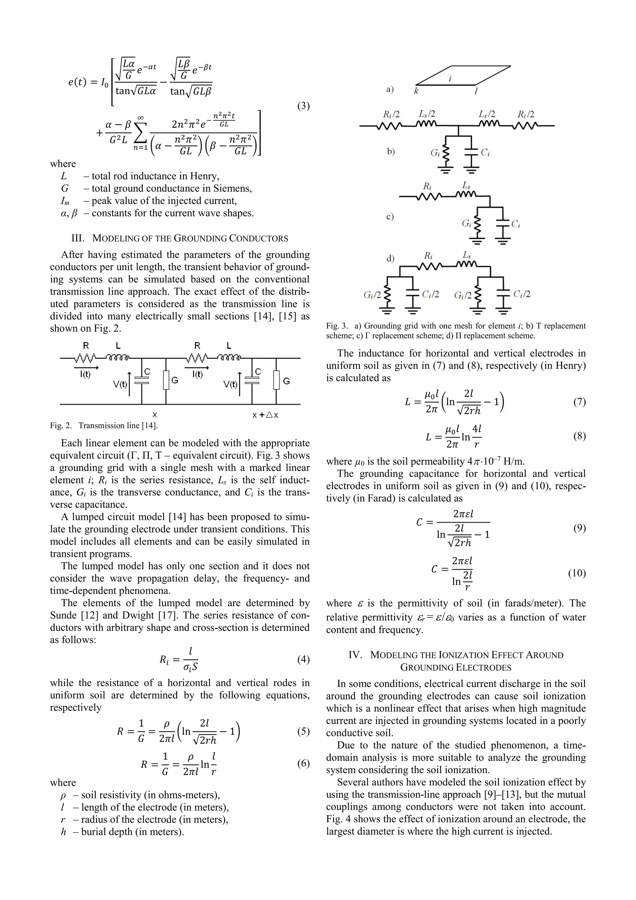 Transient response of grounding systems under impulse lightning current | PDF