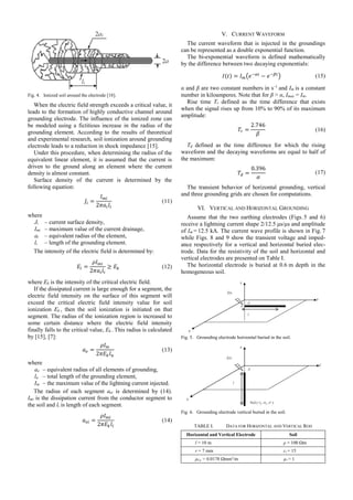 Transient response of grounding systems under impulse lightning current ...
