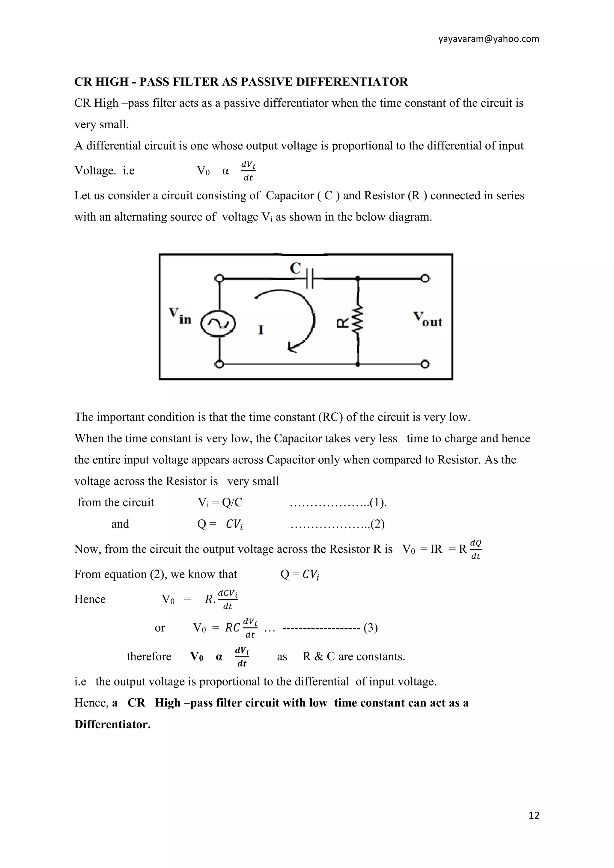 Transient response of RC , RL circuits with step input | PDF