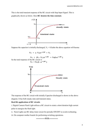 Transient response of RC , RL circuits with step input | PDF