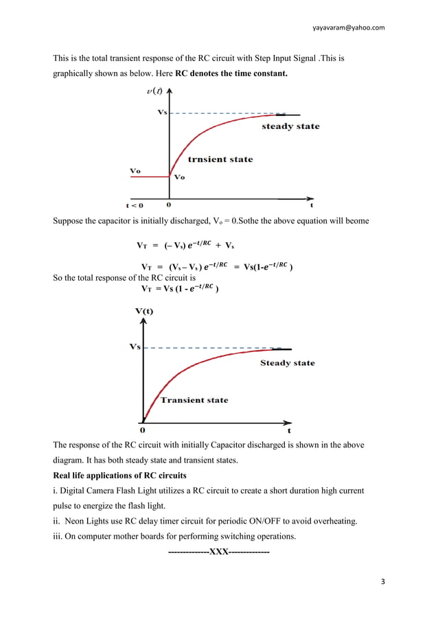 Transient response of RC , RL circuits with step input | PDF