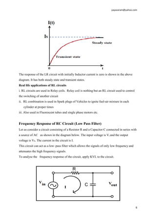 Transient response of RC , RL circuits with step input | PDF