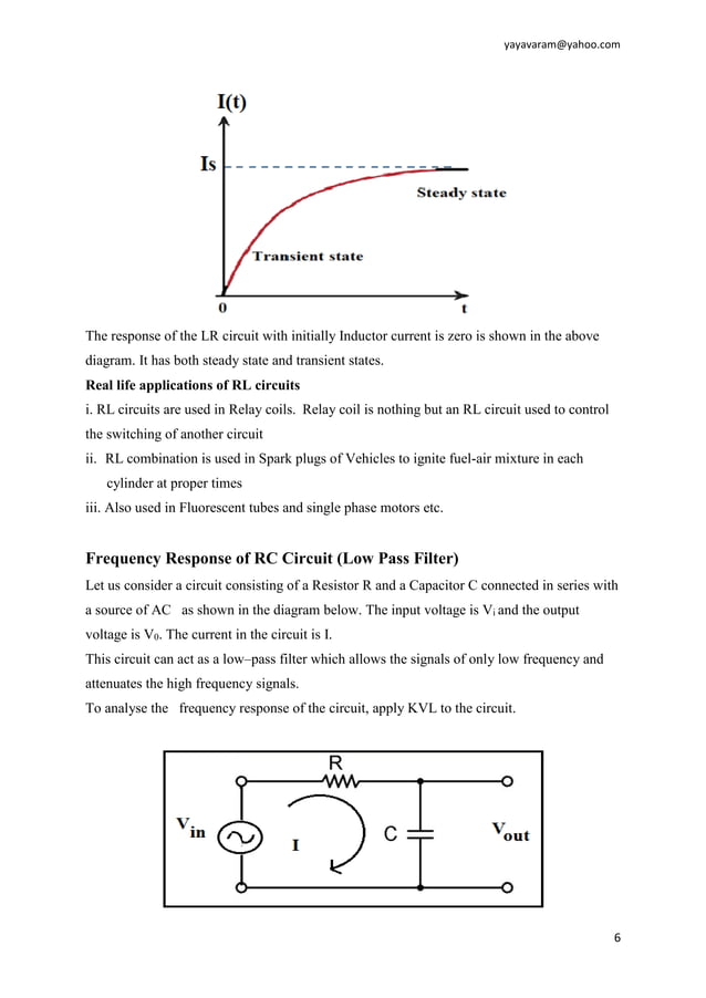 Transient response of RC , RL circuits with step input | PDF