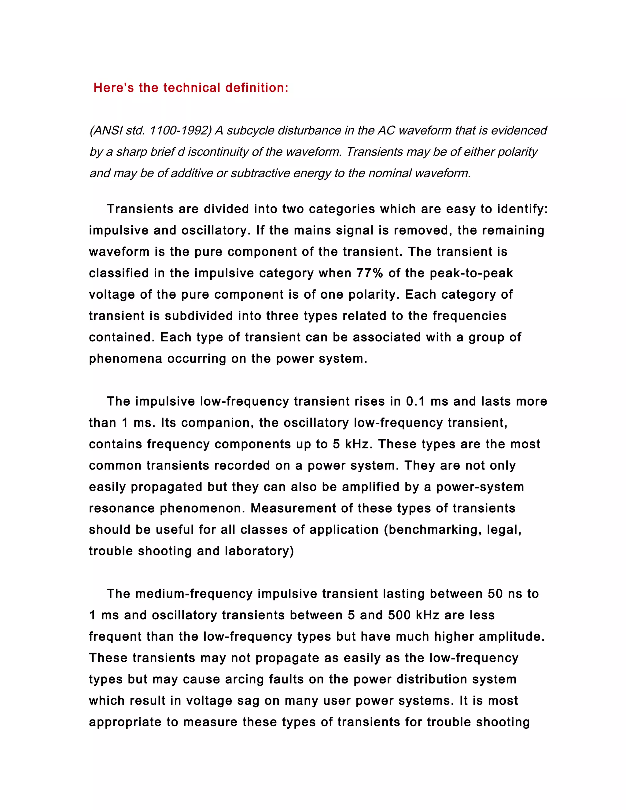 electrical transients in power system | PDF