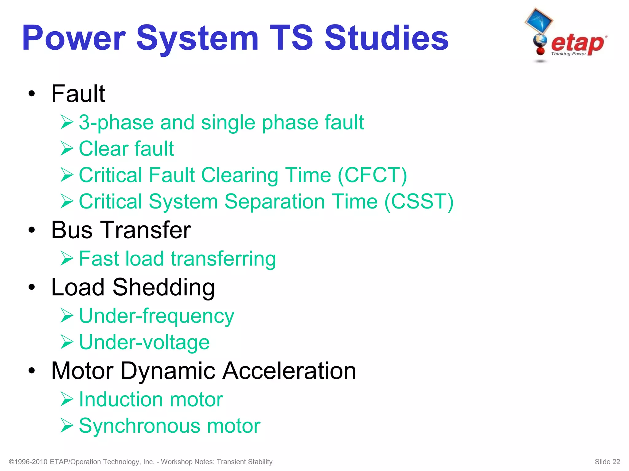 ETAP - Transient stability 2 | PDF