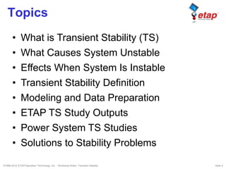 ETAP - Transient stability 2 | PDF
