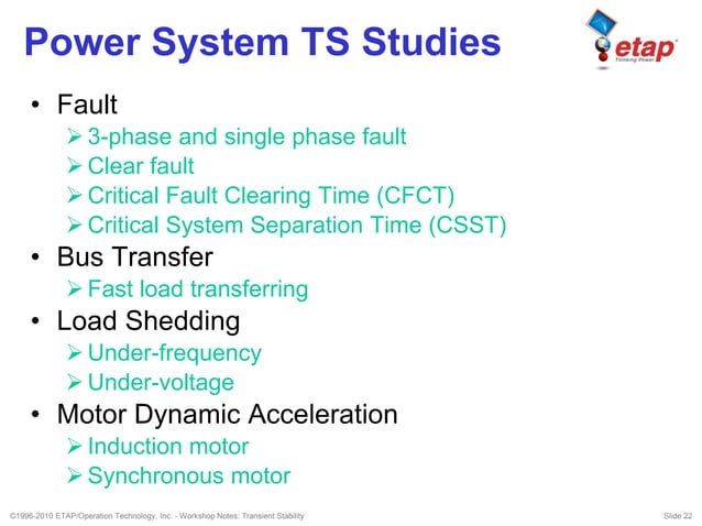 ETAP - Transient stability 2 | PDF