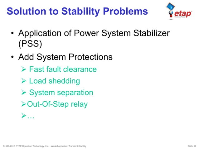 ETAP - Transient stability 2 | PDF