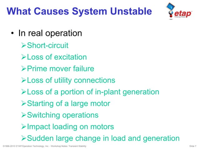 ETAP - Transient stability 2 | PDF